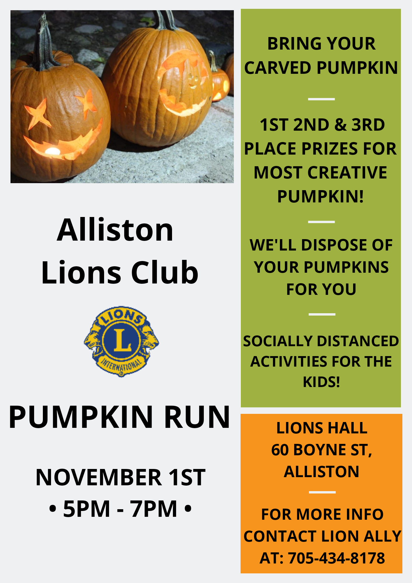 Pumpkin Run November 1st 2020 – Alliston Lions